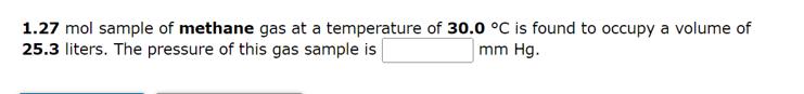 Solved 1.27 mol sample of methane gas at a temperature of | Chegg.com