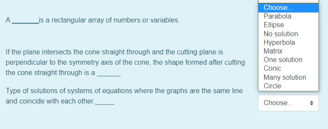 Solved A _is a rectangular array of numbers or variables. | Chegg.com