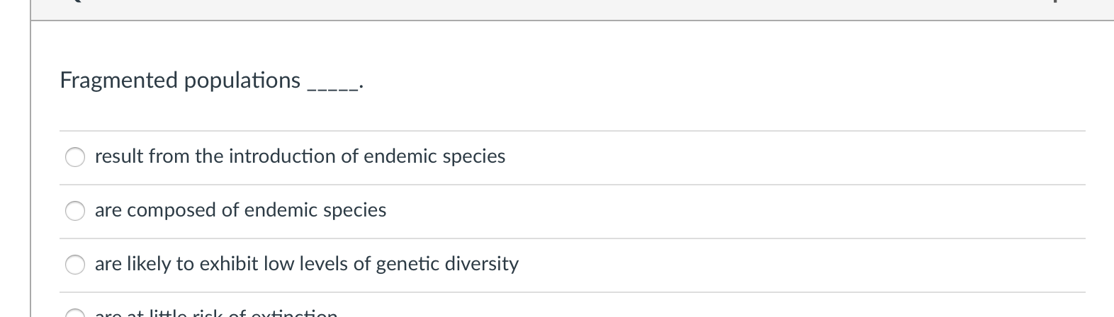 Solved Fragmented populations result from the introduction | Chegg.com