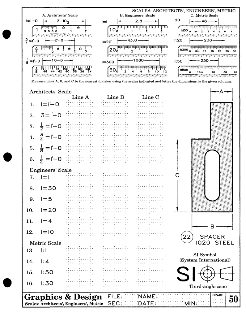 Solved A. ARCHITECTS' SCALES ARCHITECTS' AND ENGINEERS' | Chegg.com