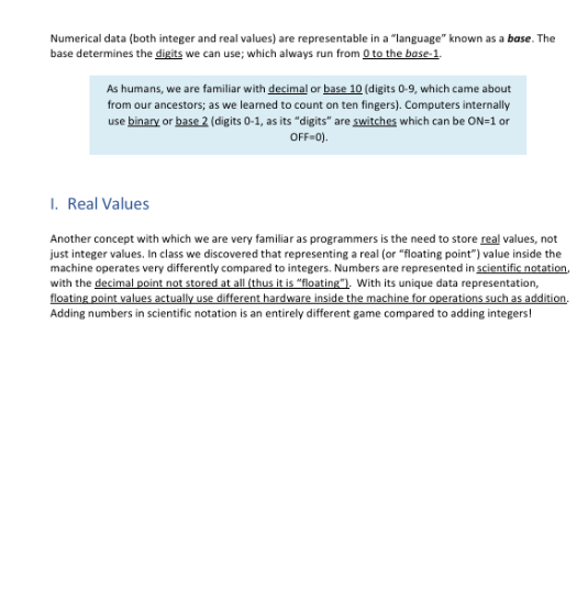 Solved Numerical data (both integer and real values) ﻿are | Chegg.com