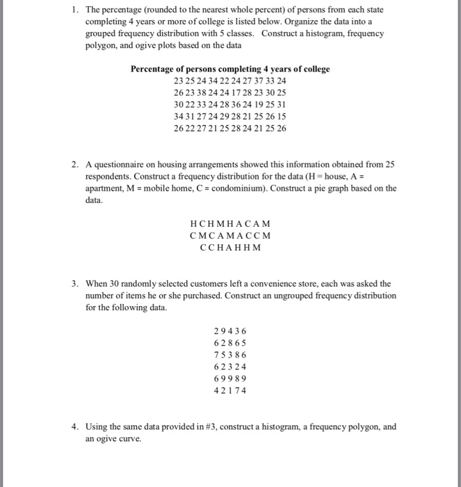 Solved 1. The percentage (rounded to the nearest whole | Chegg.com