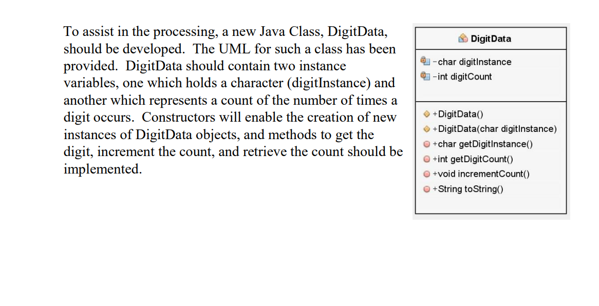 Solved In java please Asap, Instructions concerning the | Chegg.com