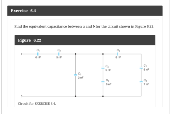 Solved Find the equivalent capacitance between a and b for | Chegg.com