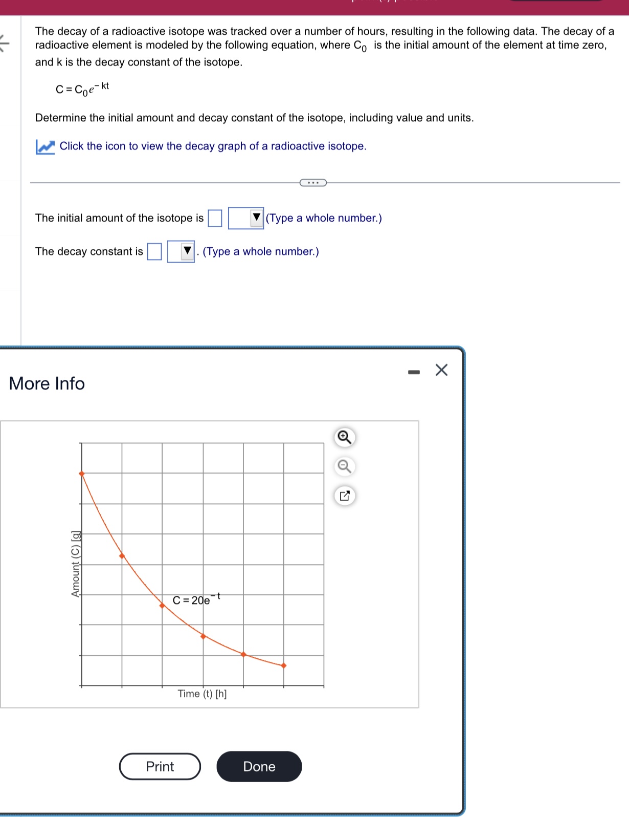 Solved The decay of a radioactive isotope was tracked over a | Chegg.com