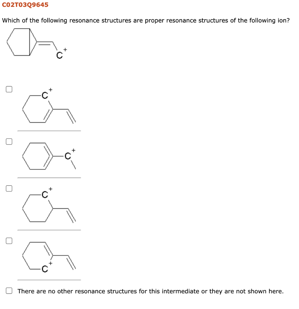 Solved Which of the following resonance structures are | Chegg.com