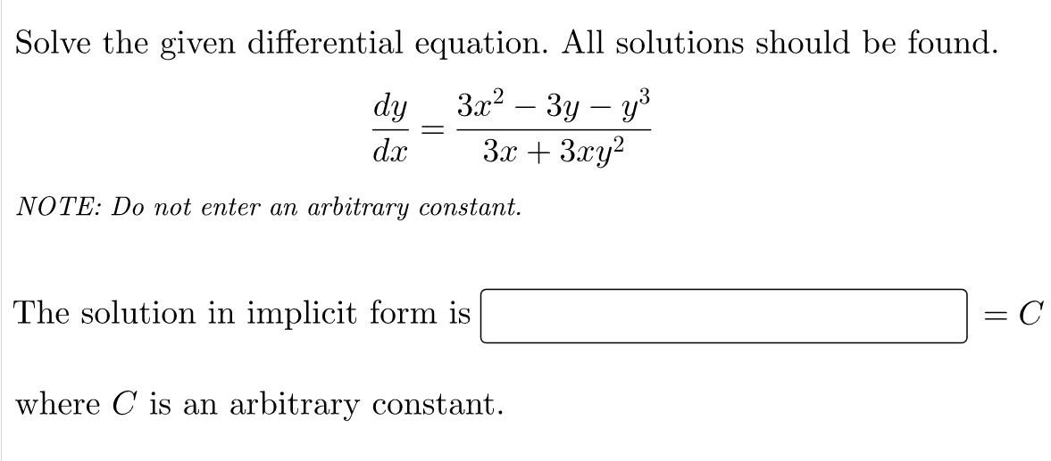 Solved Solve the given differential equation. All solutions | Chegg.com