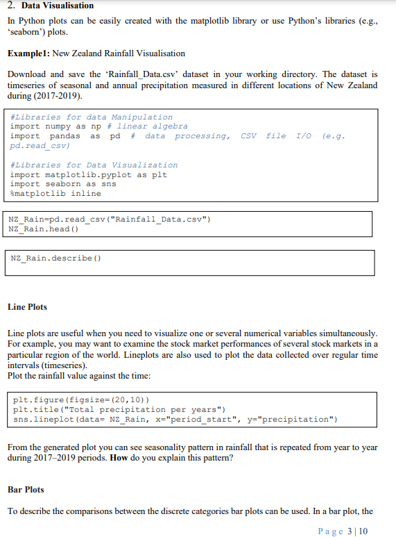 Solved This lab focus is on some data pre-processing | Chegg.com