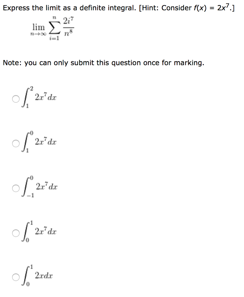 Solved Express the limit as a definite integral. [Hint: | Chegg.com
