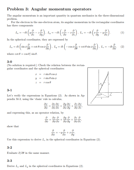 Solved Problem 3: Angular momentum operators The angular | Chegg.com
