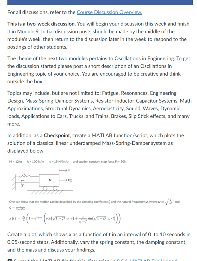 Solved For all discussions, refer to the Course Discussion | Chegg.com