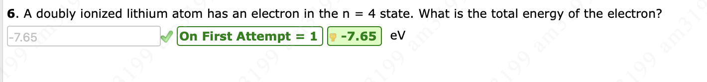 Solved 6. ﻿A doubly ionized lithium atom has an electron in | Chegg.com