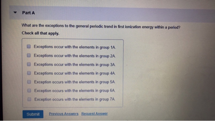 Solved ? Part A What are the exceptions to the general | Chegg.com