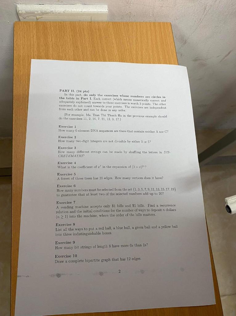 Solved PART II. (24 pts) In this part, do only the exercises | Chegg.com