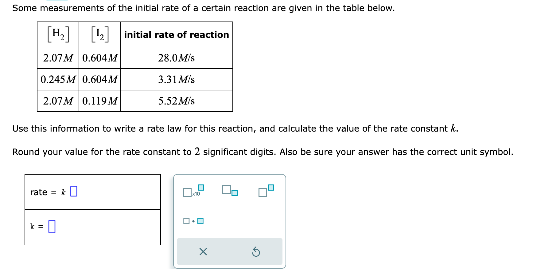 Solved Use this information to write a rate law for this | Chegg.com