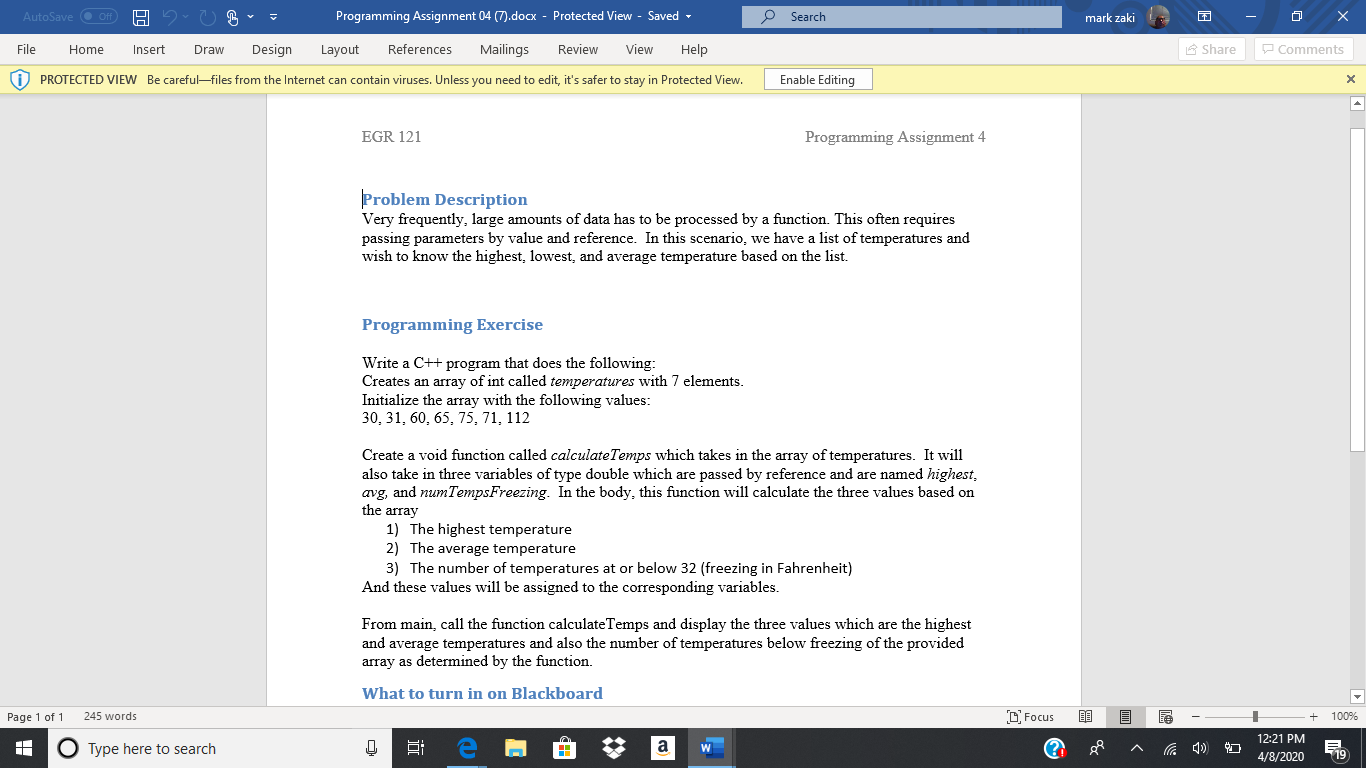 Solved AutoSave Of H C - Programming Assignment 04 (7).docx | Chegg.com