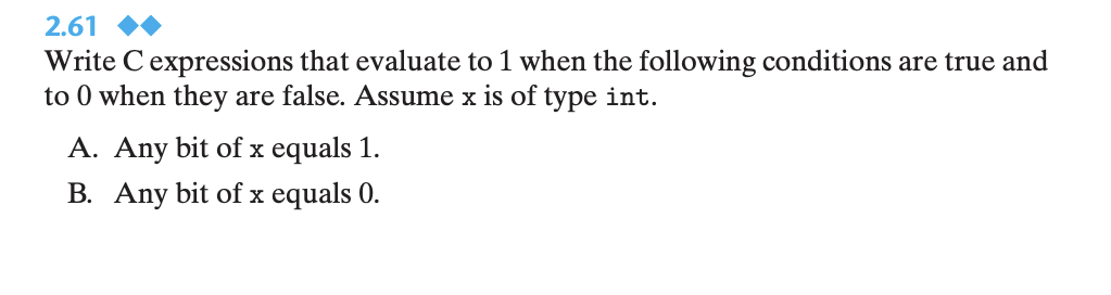 Solved Write C expressions that evaluate to 1 when the | Chegg.com