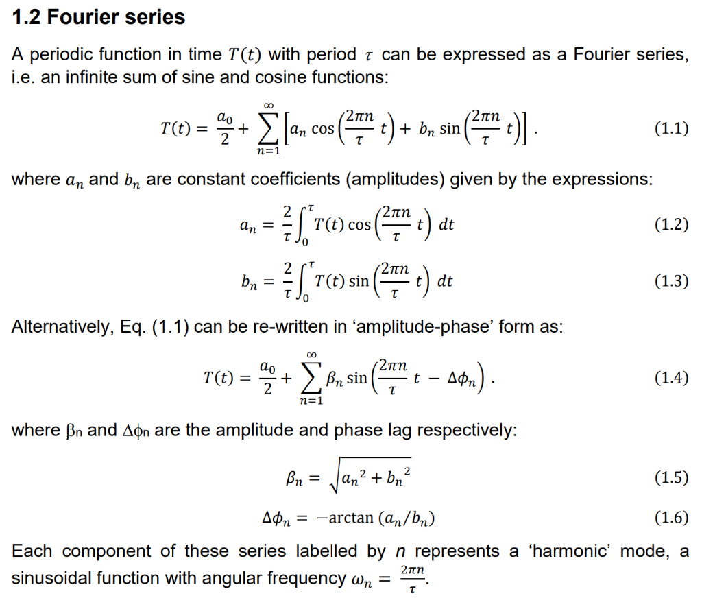 Solved 1.2 Fourier series A periodic function in time T(t) | Chegg.com