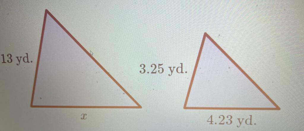 Solved Use proportions to find the missing side length (x) | Chegg.com