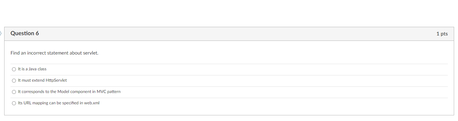 Solved Find an incorrect statement about servlet. It is a | Chegg.com