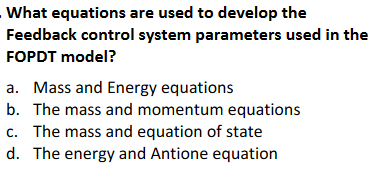 Solved What equations are used to develop the Feedback | Chegg.com