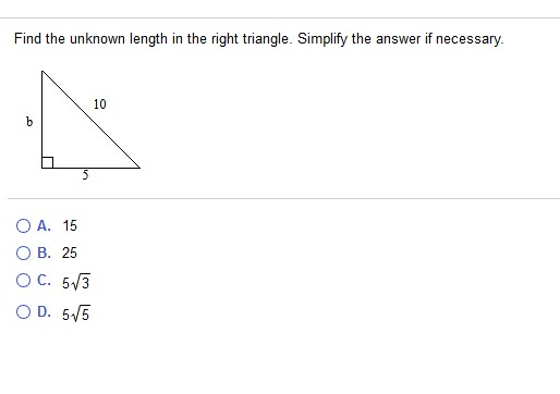 Solved Find the unknown length in the right triangle. | Chegg.com Solved Find the unknown length in the right triangle. | Chegg.com