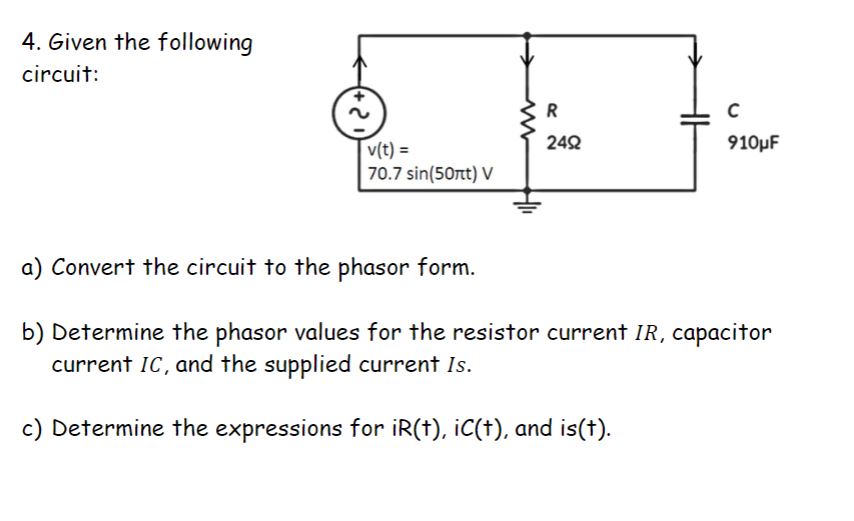 Solved Given the following circuit:v(t)=70.7sin(50\pi t) | Chegg.com