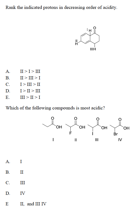 Solved Rank the indicated protons in decreasing order of | Chegg.com