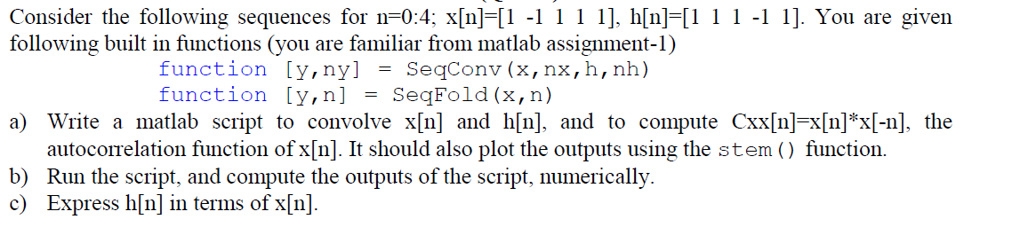 Solved by an EXPERT Consider the following sequences for | Chegg.com