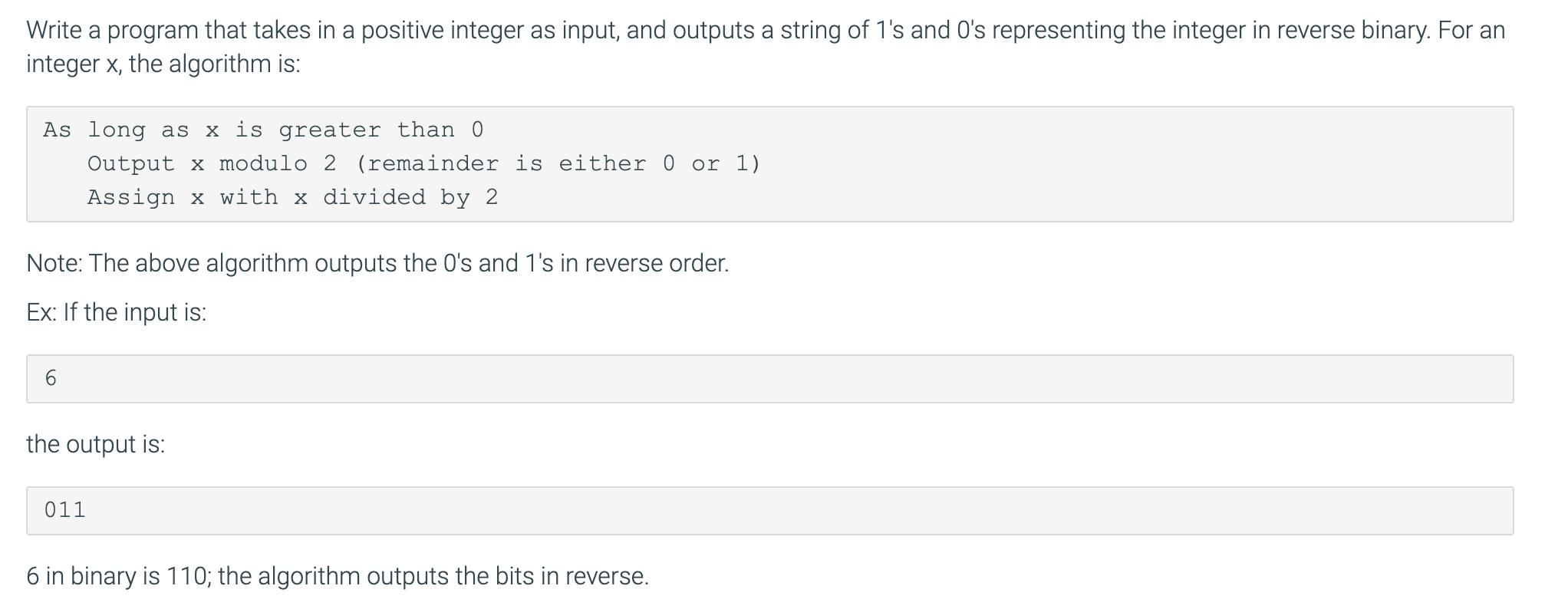 Solved Write A Program That Takes In A Positive Integer As