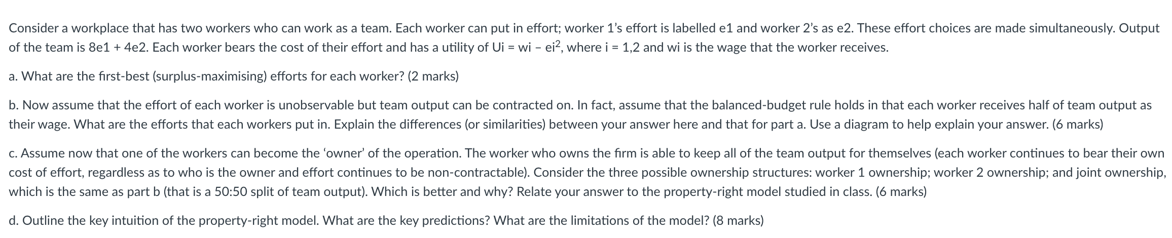 Solved Consider a workplace that has two workers who can | Chegg.com