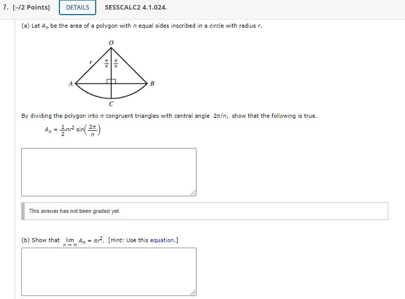 Solved 7. [-12 Points) DETAILS SESSCALC2 4.1.024. (a) Let A, | Chegg.com Solved 7. [-12 Points) DETAILS SESSCALC2 4.1.024. (a) Let A, | Chegg.com