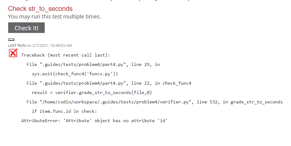 Need guidance on fixing this error. My test code. | Chegg.com