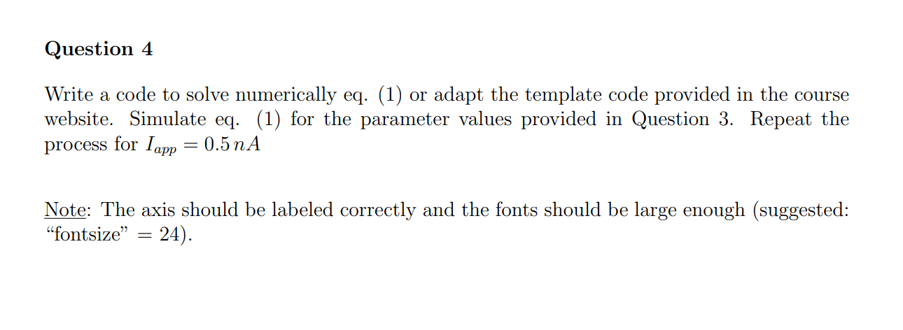 Solved % Passive membrane equation clearvars; close all % | Chegg.com