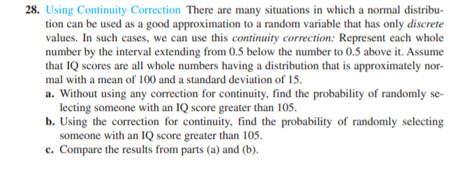 Solved 28. Using Continuity Correction There are many | Chegg.com