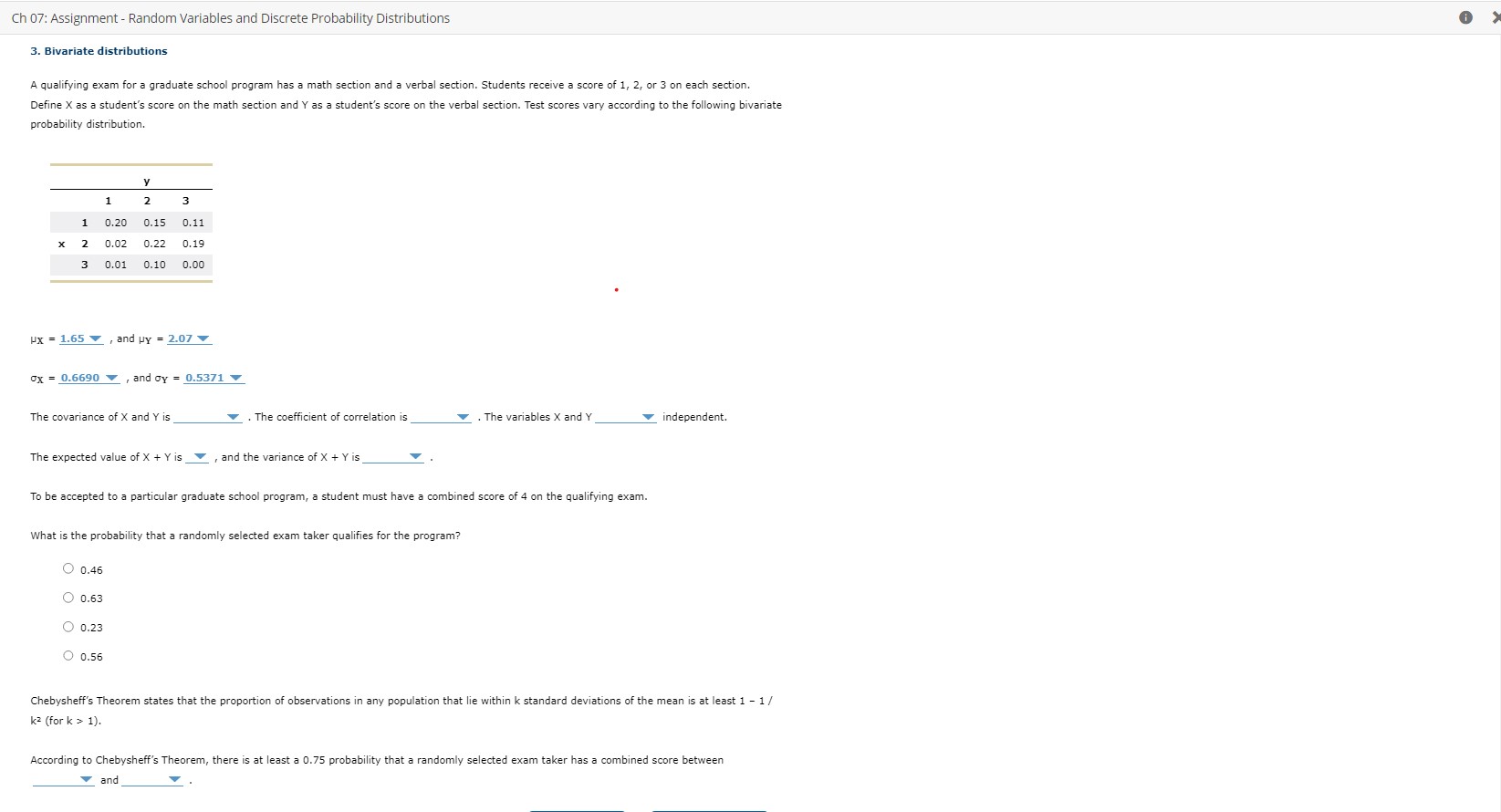 Solved A qualifying exam for a graduate school program has a | Chegg.com