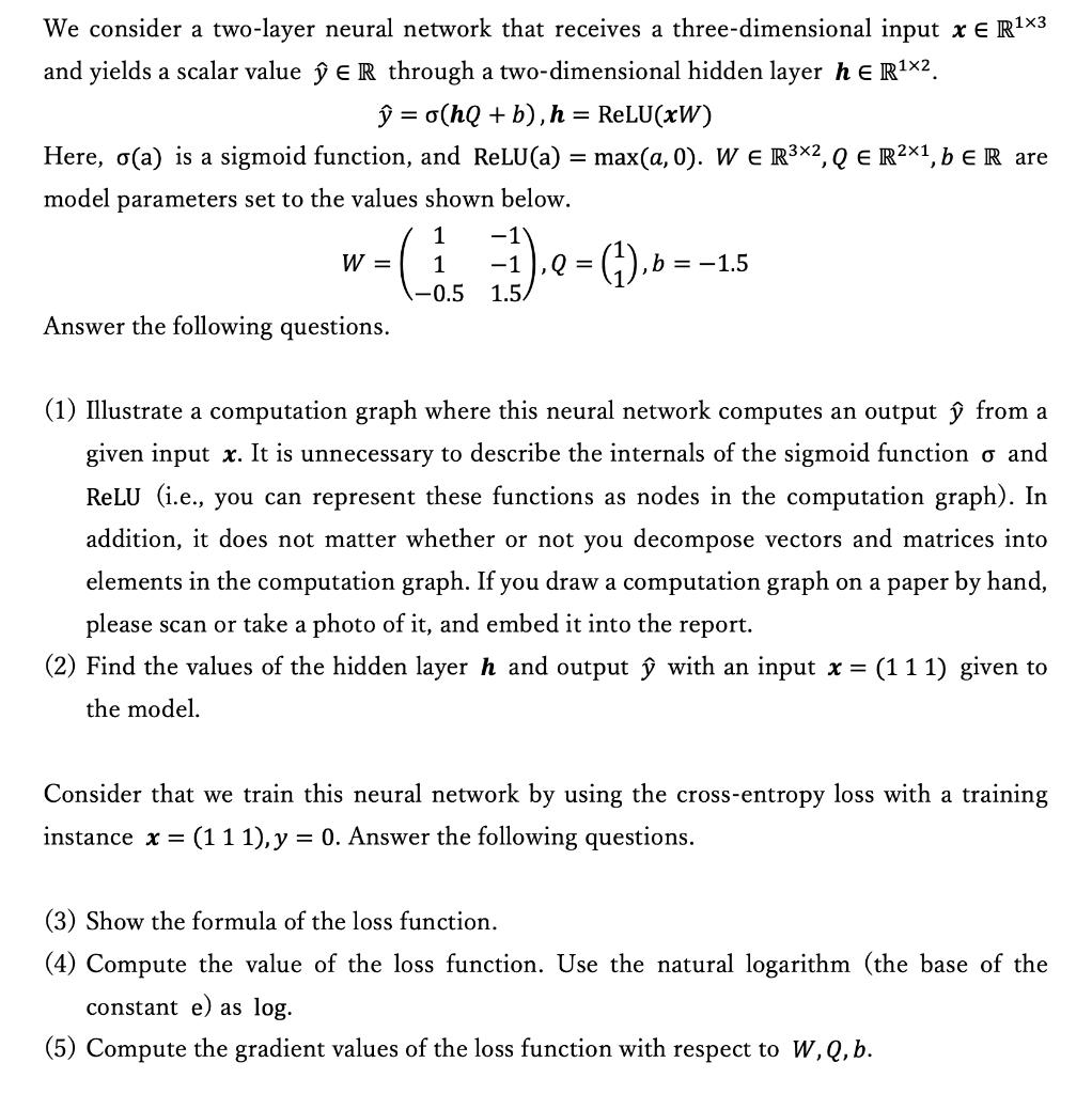 We consider a two-layer neural network that receives | Chegg.com