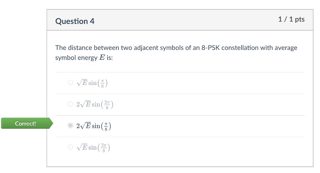 Solved The distance between two adjacent symbols of an 8-PSK | Chegg.com