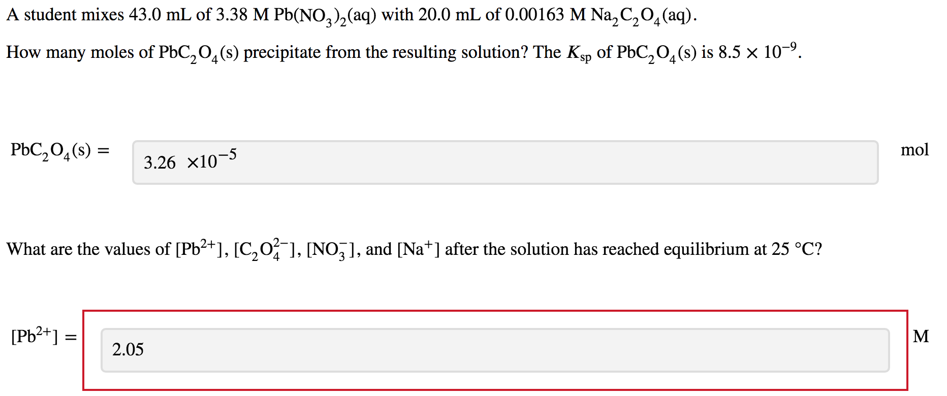 Solved A student mixes 43.0 mL of 3.38 M Pb(NO3)2(aq) with | Chegg.com