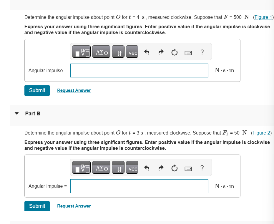 Solved Determine the angular impulse about point O ﻿for | Chegg.com
