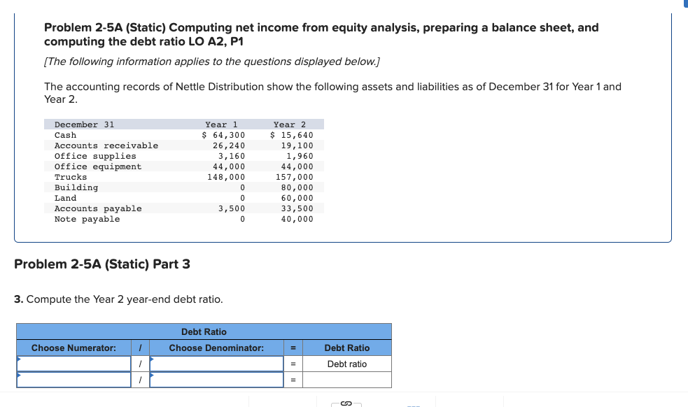 Solved Problem 2 5a Static Computing Net Income From 