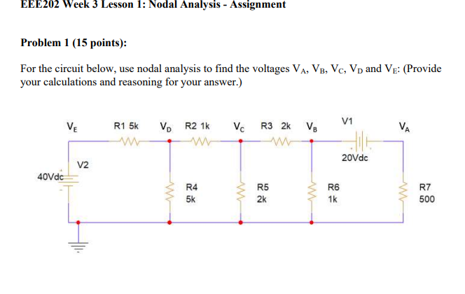 Solved For the circuit below, use nodal analysis to find the | Chegg.com
