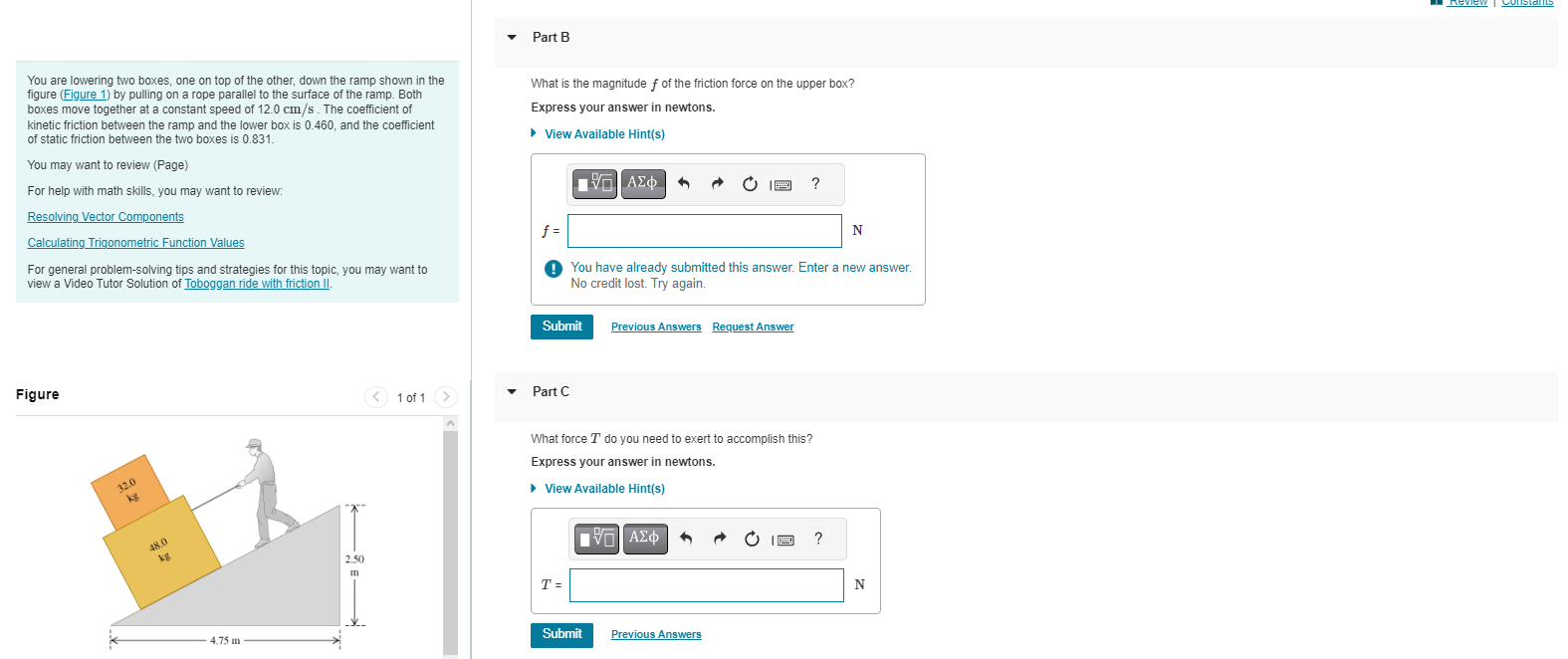 Solved You are lowering two boxes, one on top of the other, | Chegg.com