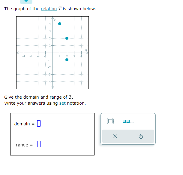 Solved The graph of the relation T is shown below. Give the | Chegg.com