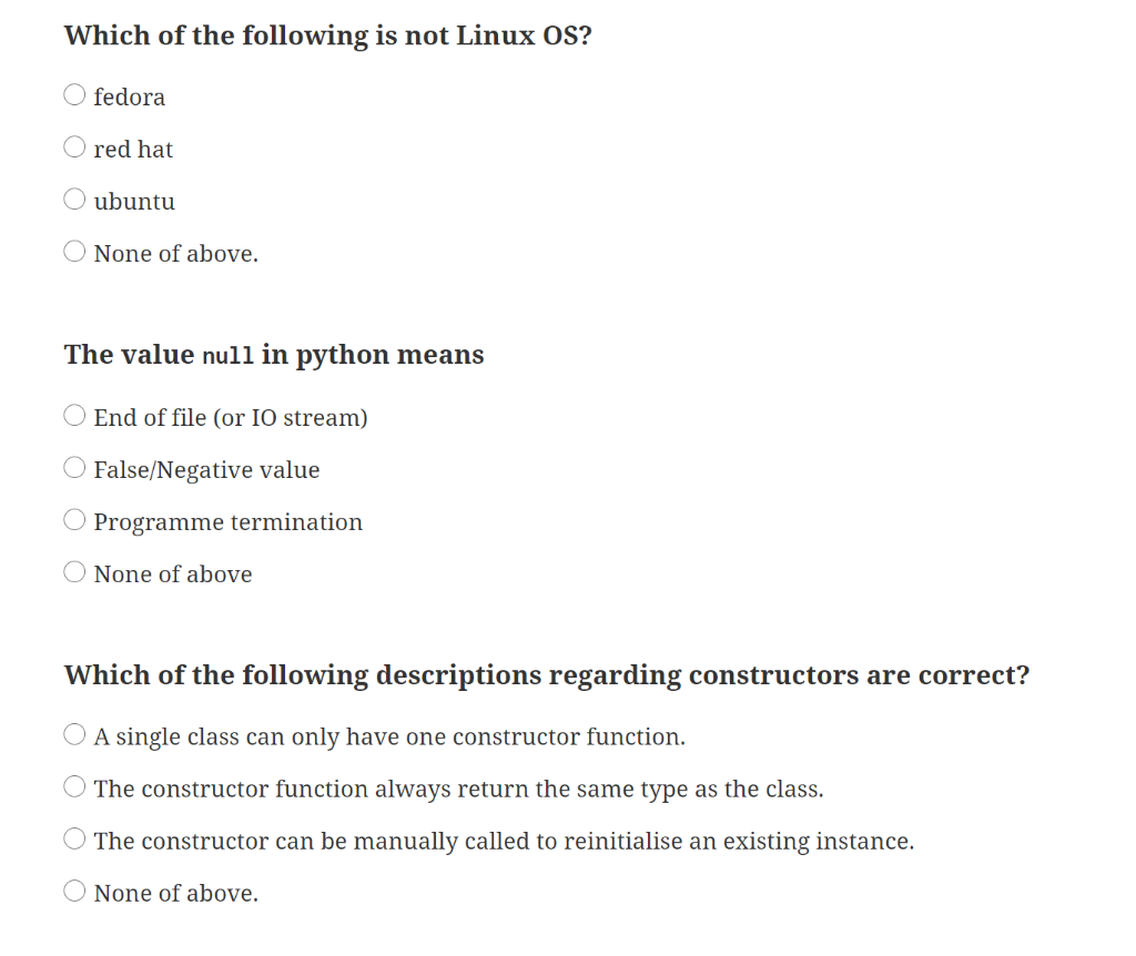 Solved Which Of The Following Best Describes Python Python 