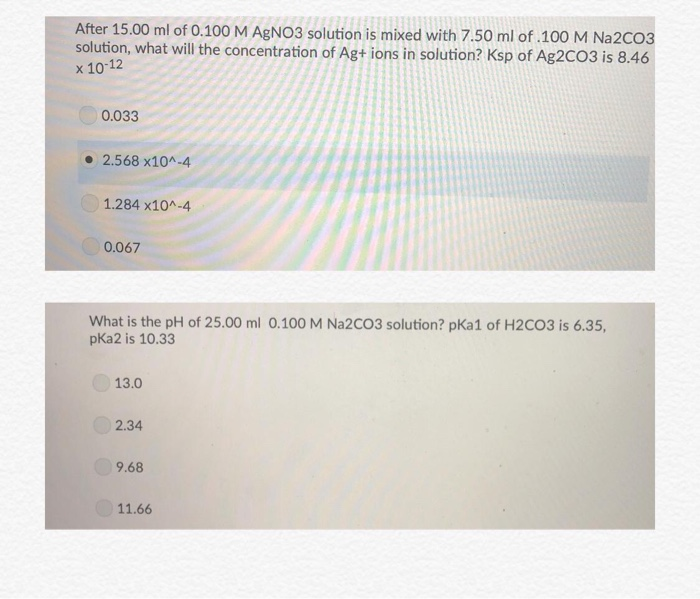 Solved After 15.00 ml of 0.100 M AgNO3 solution is mixed | Chegg.com