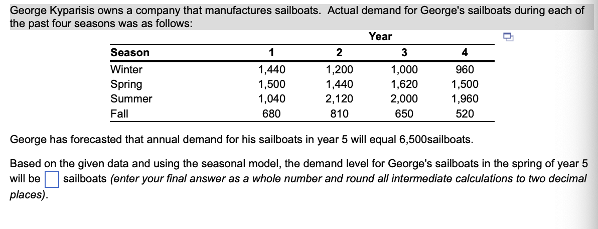 George Kyparisis owns a company that manufactures | Chegg.com