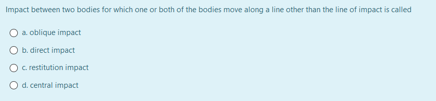 Solved Impact between two bodies for which one or both of | Chegg.com
