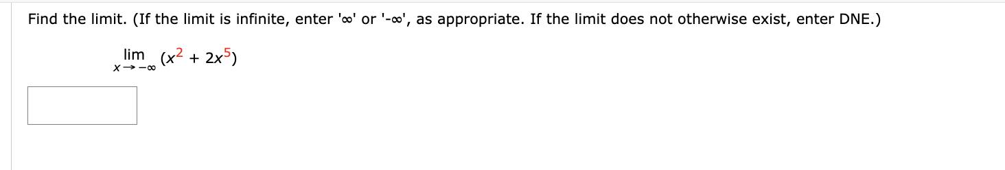 Solved Find the limit. (If the limit is infinite, enter ' ∞ | Chegg.com
