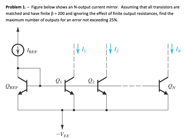 Solved Problem 1. – Figure below shows an N-output current | Chegg.com